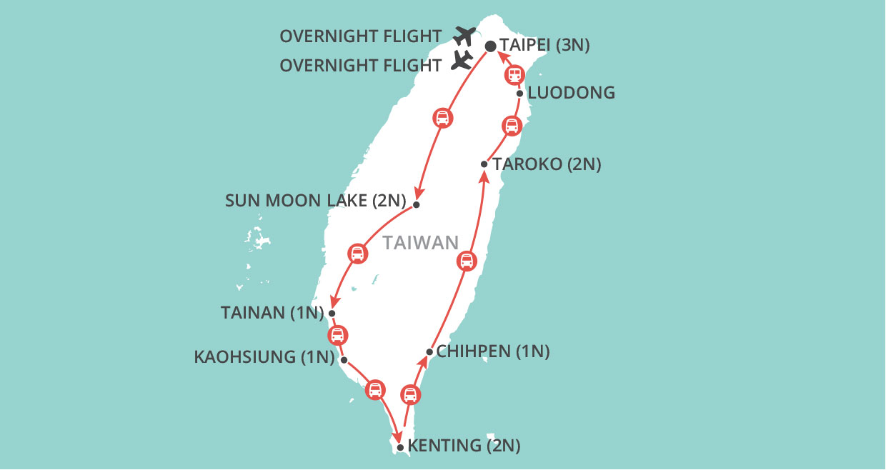 Treasures of Taiwan map